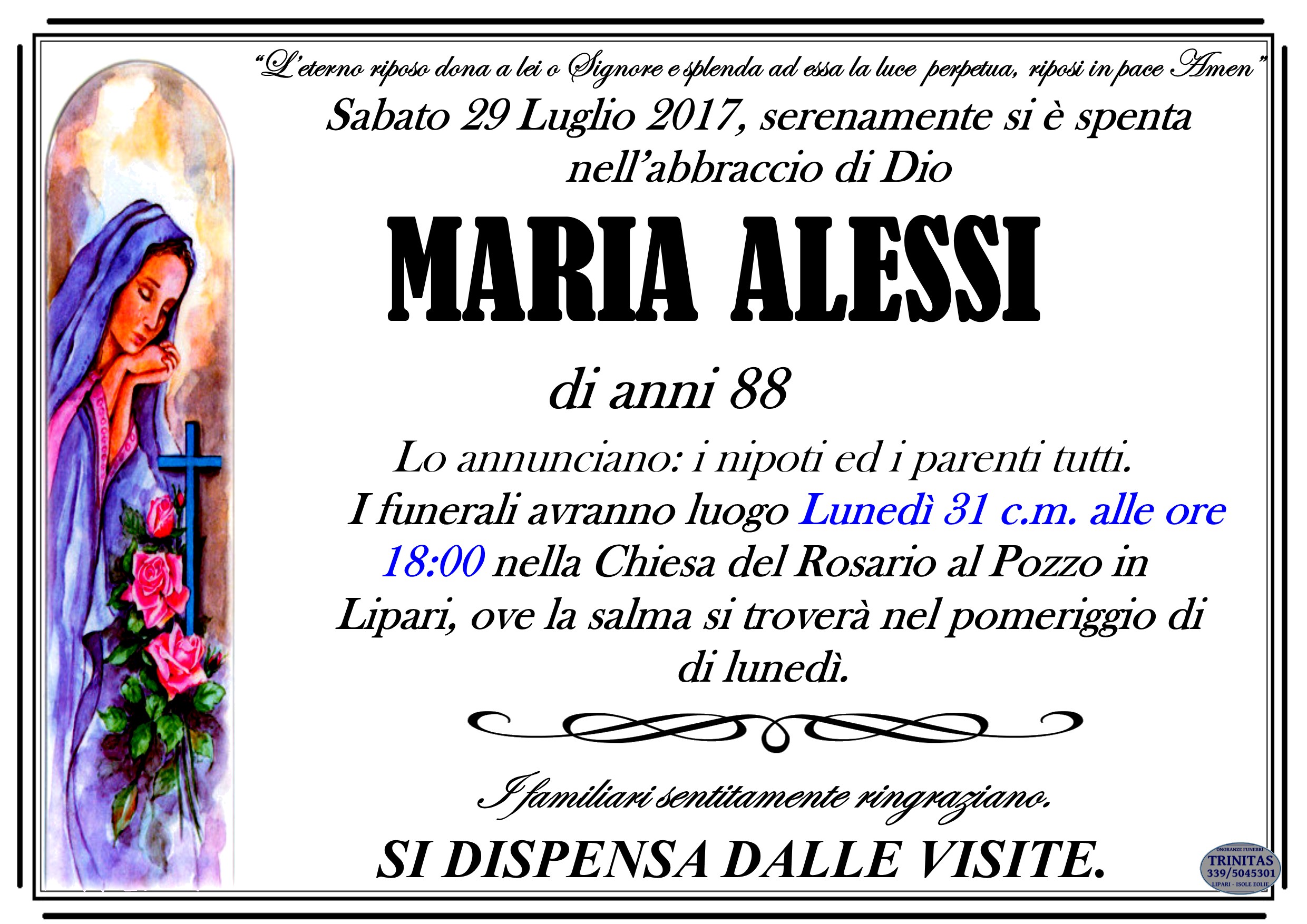 E’ morta Maria Alessi | Il Giornale di Lipari