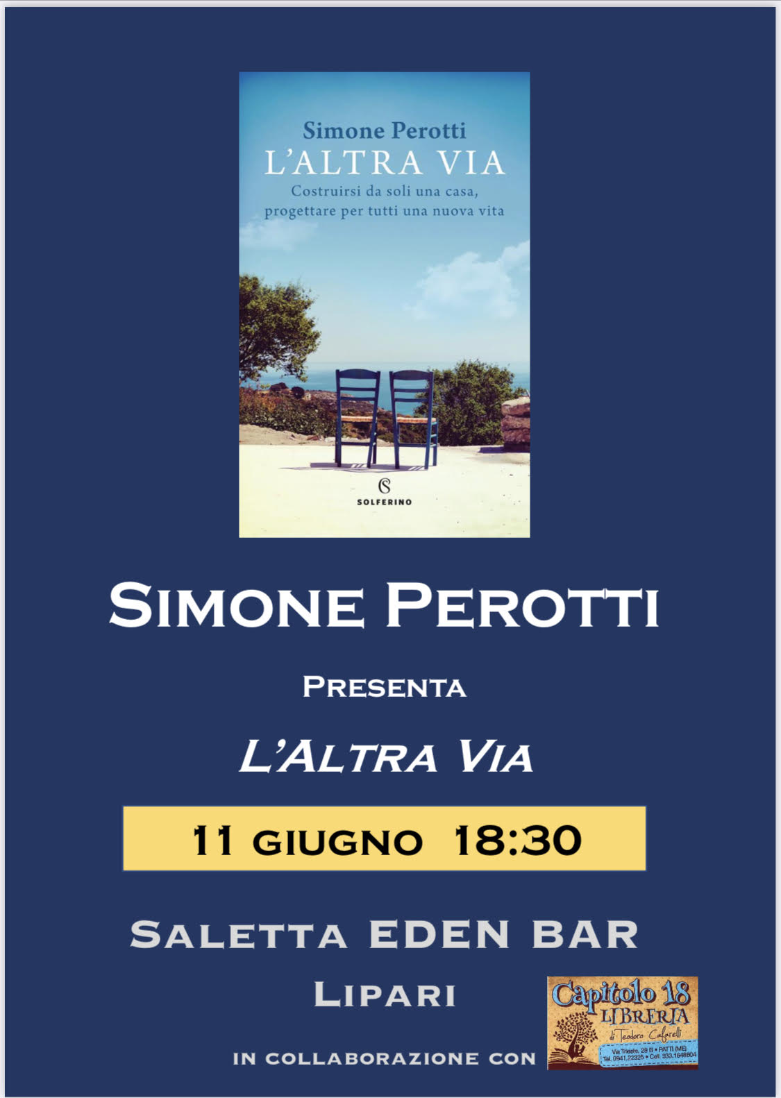 L’Altra via : Simone Perotti presenta il suo libro all’Eden Bar | Il ...