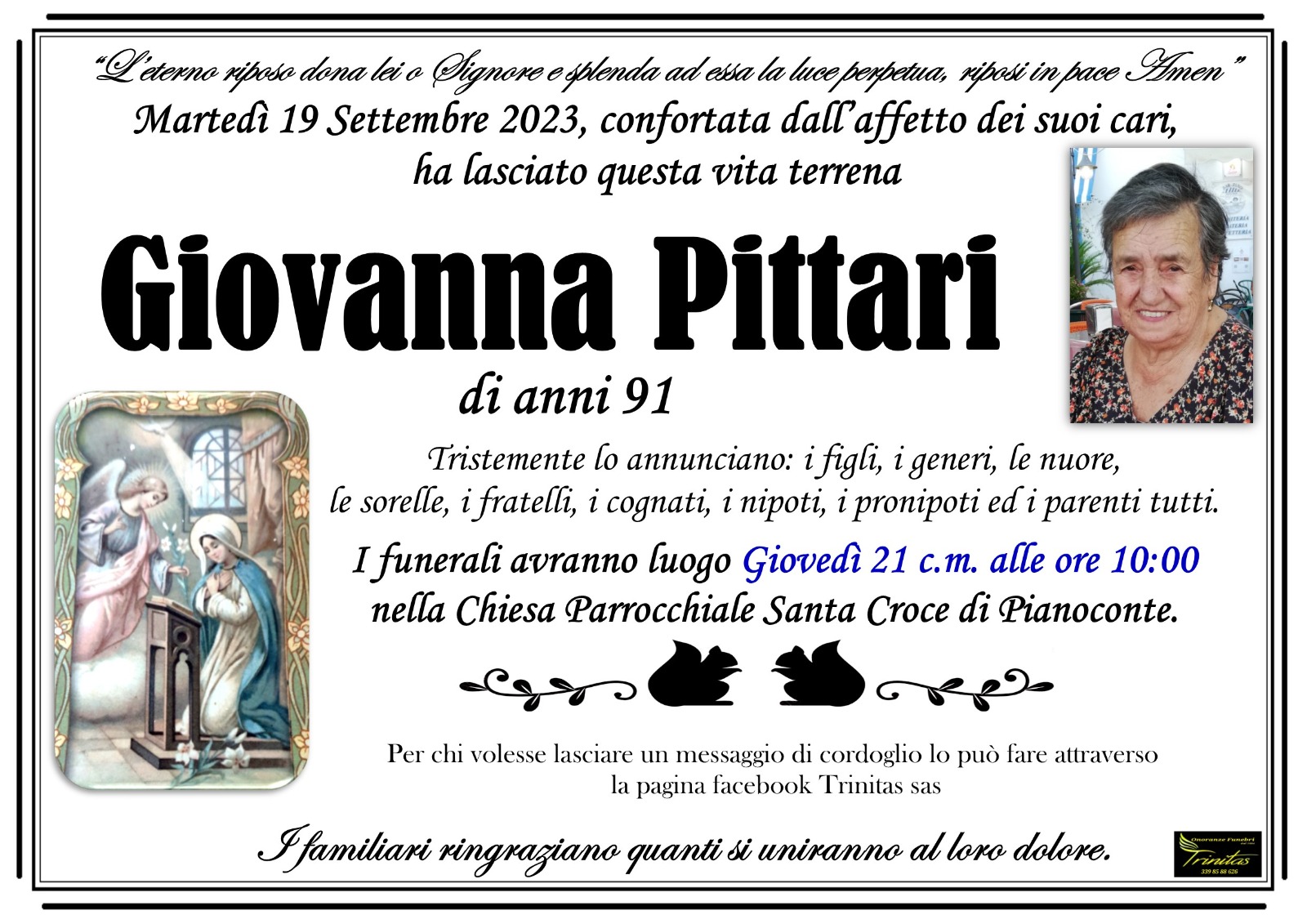 E’ morta Giovanna Pittari | Il Giornale di Lipari