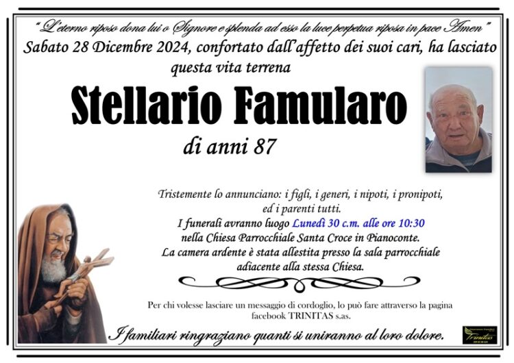 E’ morto Stellario Famularo | Il Giornale di Lipari